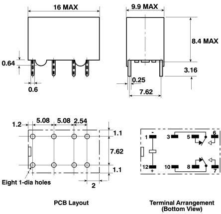 DPDT Auto Electrical Relays 12v 8 Pin PCB Automotive Relay 12V 40a