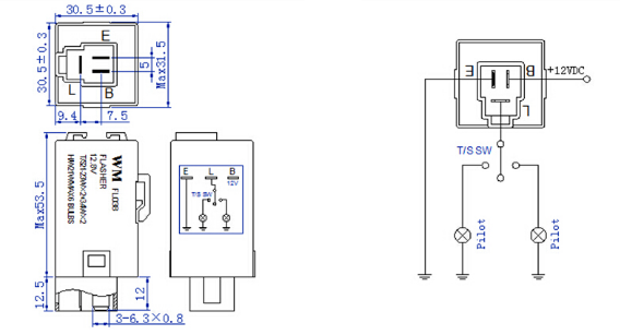 3 prong led turn signal flasher 81980-22060 81980-22040 81980-16010 ...