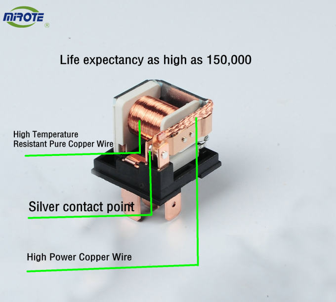 Non Waterproof 12 Volt 40 Amp Relay 4 Pin With Backrest For Universal ...