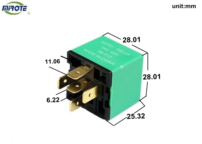 24V 40A Automotive Relay , 24 Volt 40 Amp Relay Non Waterproof Green ...